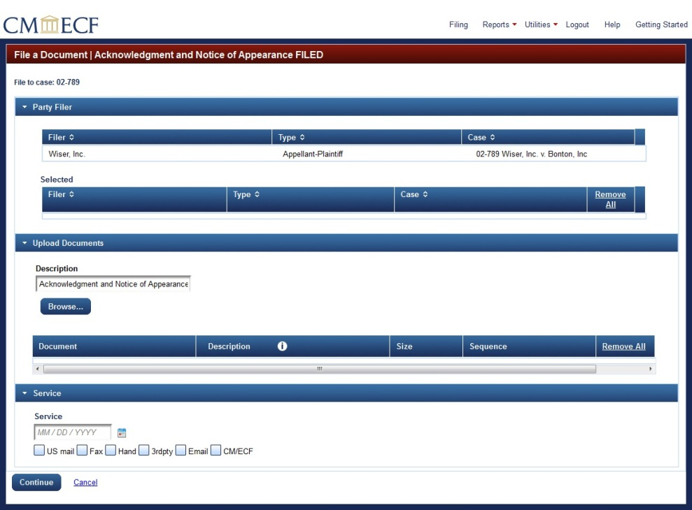 How To Use CM/ECF: Correspondence and forms